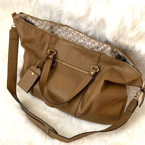JustFab | Bags | Cognac Carryon Weekend Bag | Poshmark
